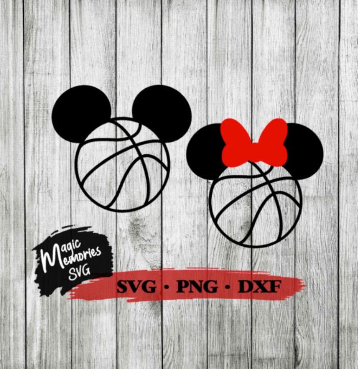 Mickey and Minnie Basketball Digital Download SVG, PNG and DXF Cut File ...