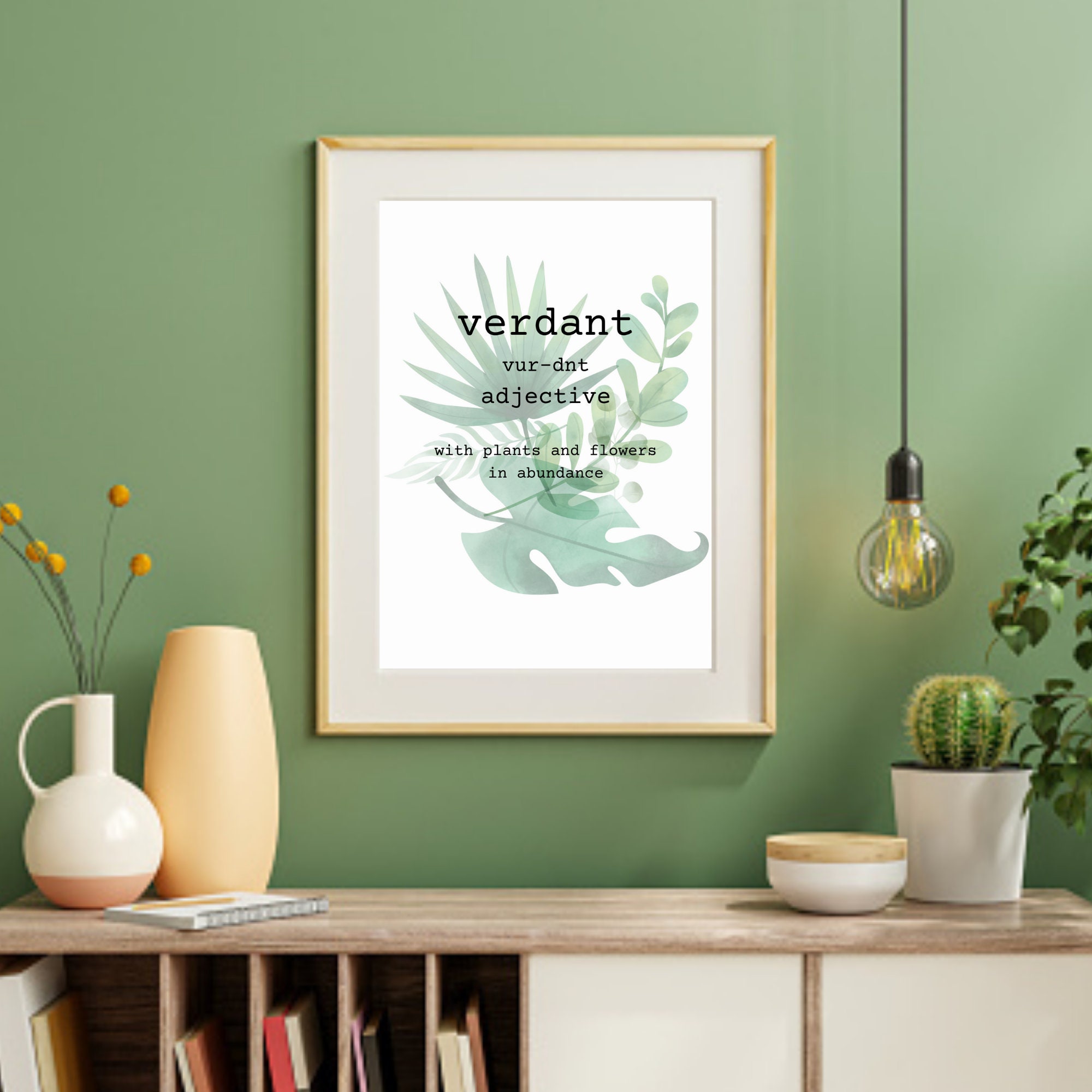 Greenery Wall Art Printable Set | Definition Poster | Modern Minimalist ...