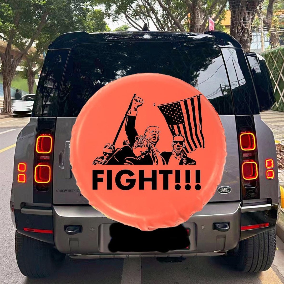 Fight Donald Trump Spare Tire Cover, Trump Shot Leather Wheel Cover, I ...