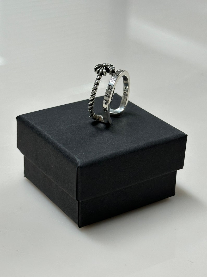 Chrome Heart Ring 925 Silver Chrome Heart Retro Style - Etsy