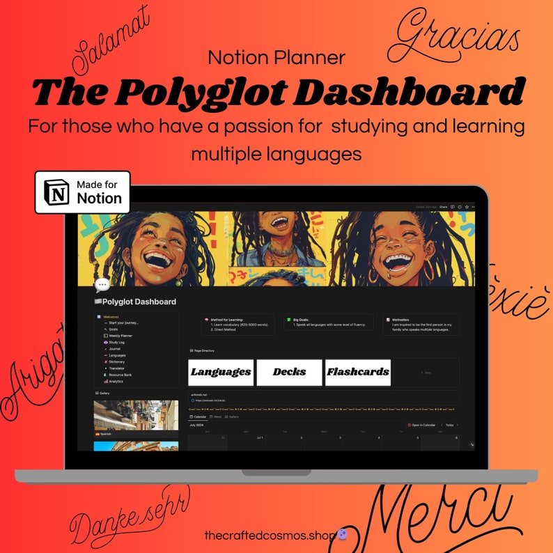 The Polyglot Dashboard (notion Template) - Etsy