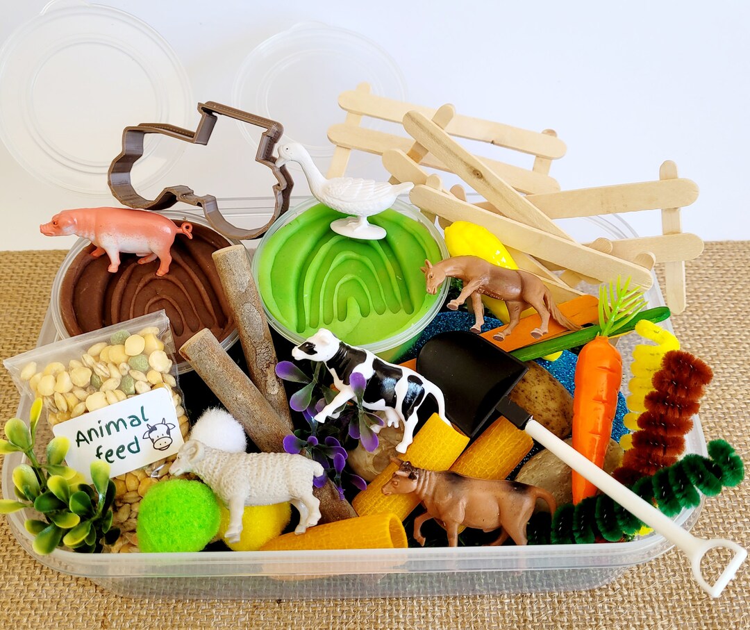 Farm Play Dough Box - Etsy Australia