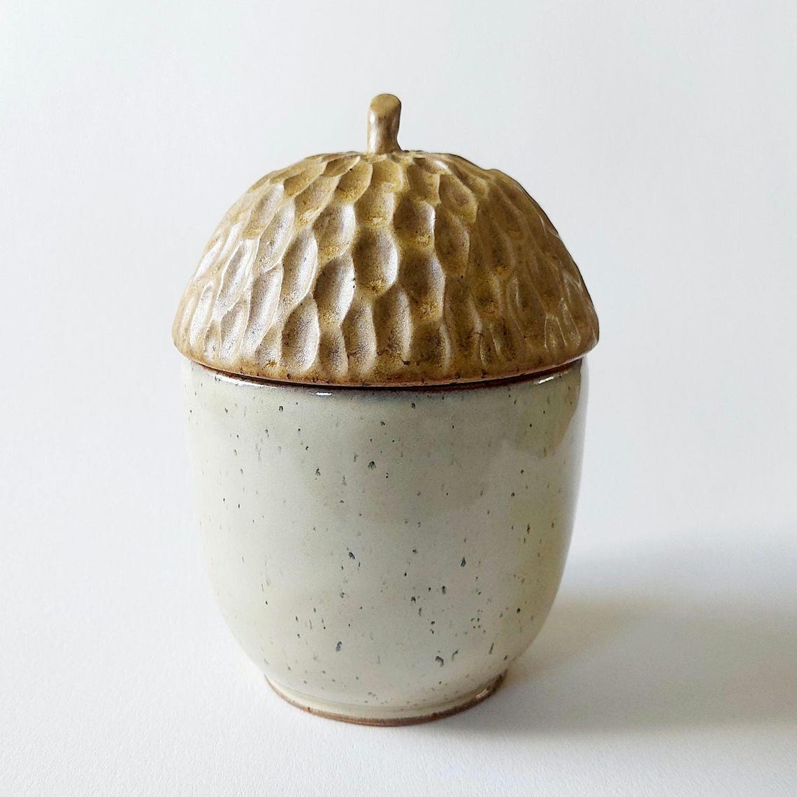 Handmade Ceramic Acorn Jar 350ml, Handcarved, Keepsake Box, Pottery Jar ...