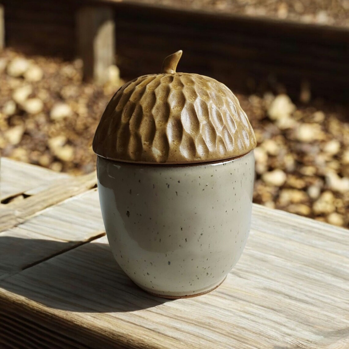Handmade Ceramic Acorn Jar 350ml, Handcarved, Keepsake Box, Pottery Jar ...