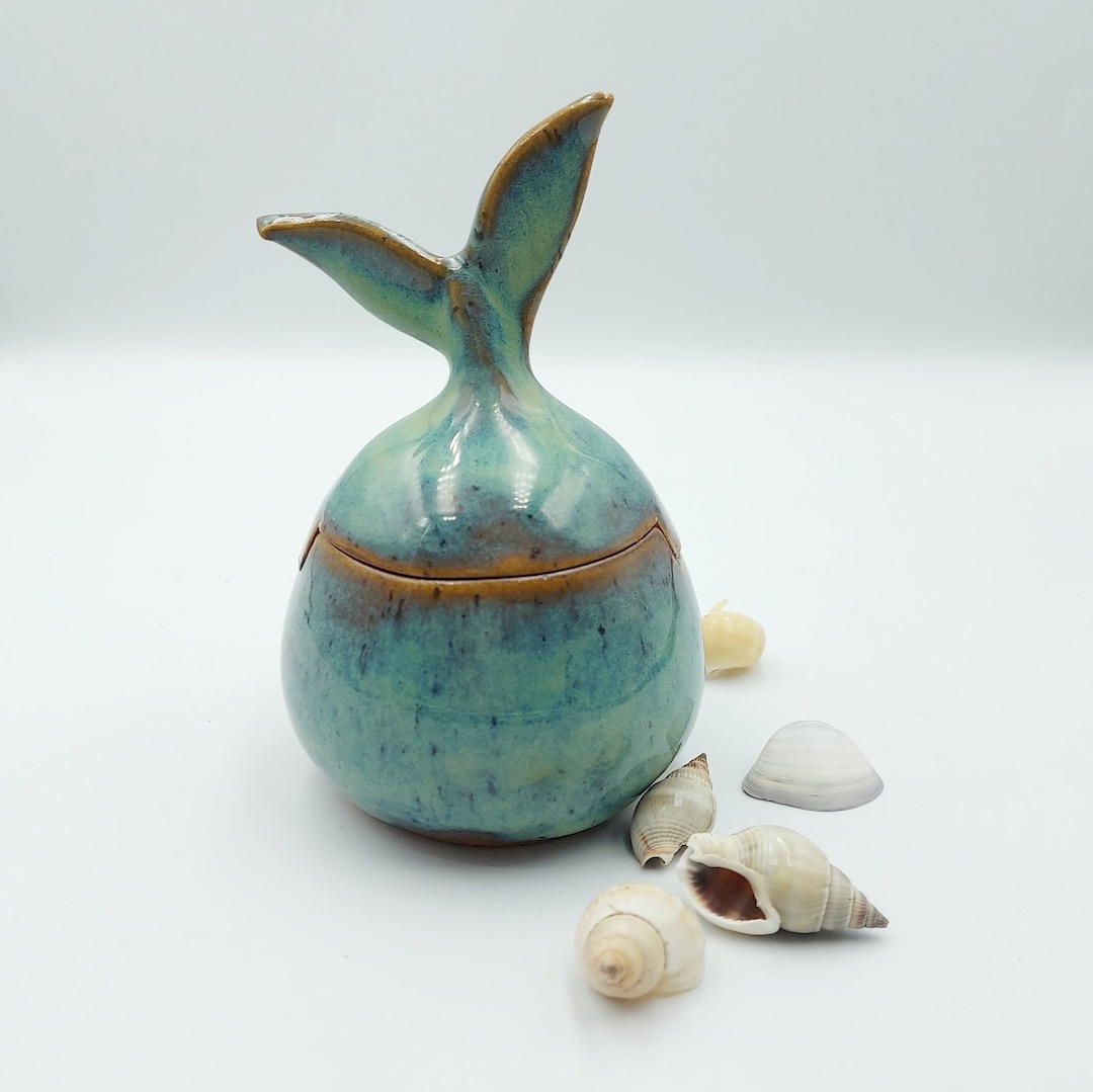 Ceramic Blue Fish Tail Ceramic Box Sea Inspired Handmade - Etsy