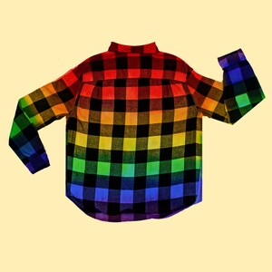 Pride Rainbow Flannel - Handmade Tie Dye Buffalo Plaid Shirt - Custom ...