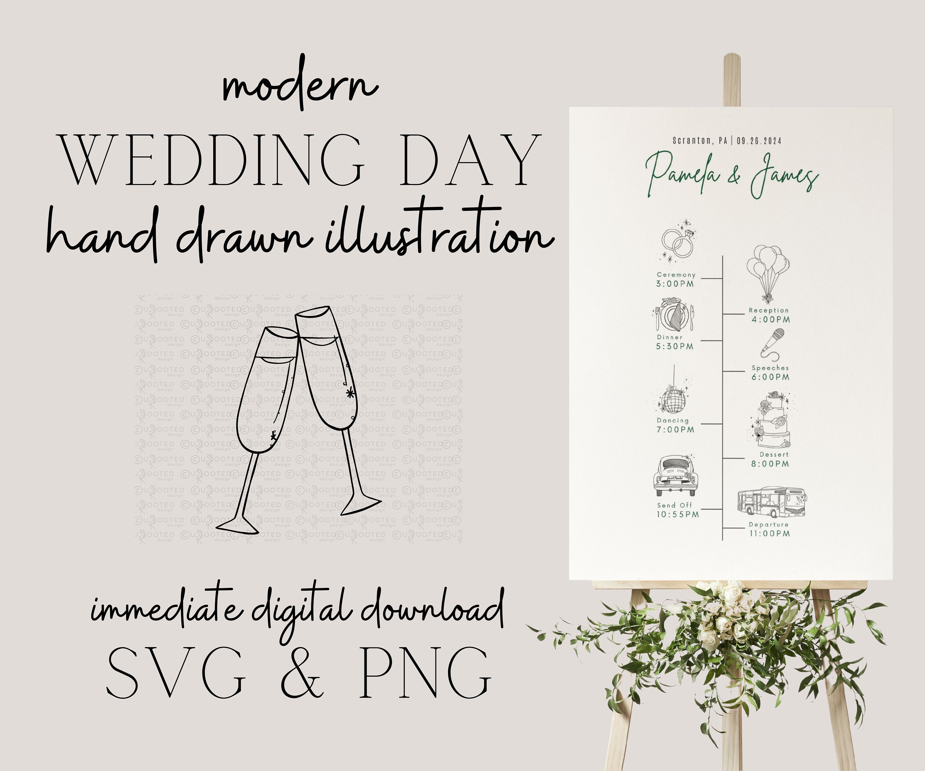 Champagne Flutes Wedding SVG, Wedding Toast Icon, Wedding Champagne ...