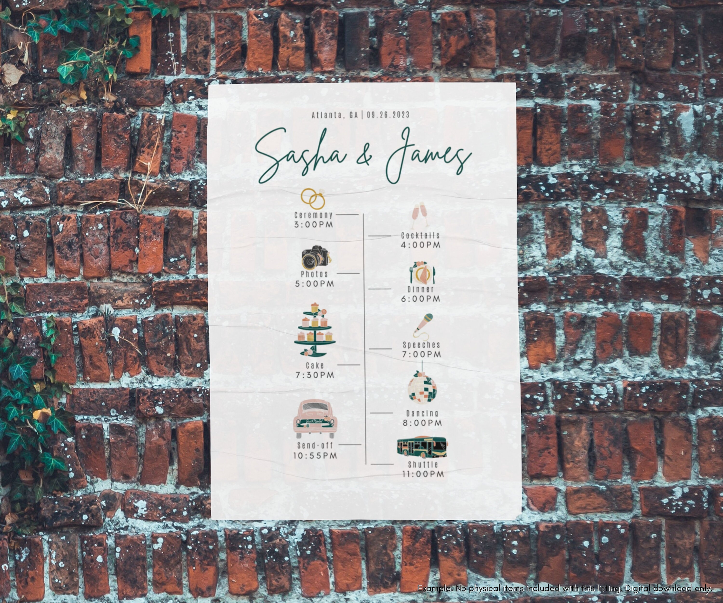 Wedding Day Timeline Sign | Editable Wedding Timeline Sign | Welcome ...