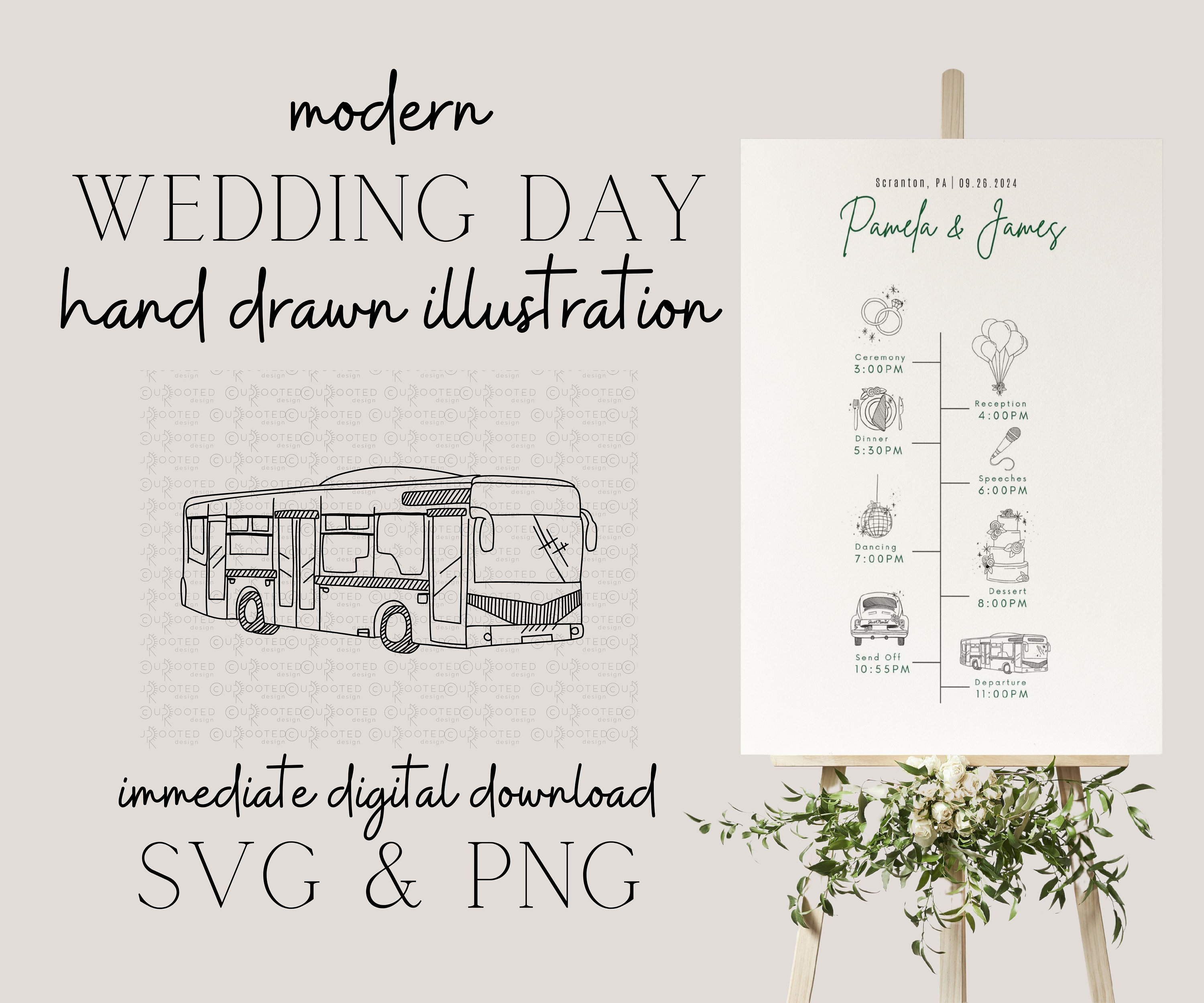 Wedding Shuttle SVG, Shuttle Bus Wedding Icon, Wedding Clip Art, Vector ...