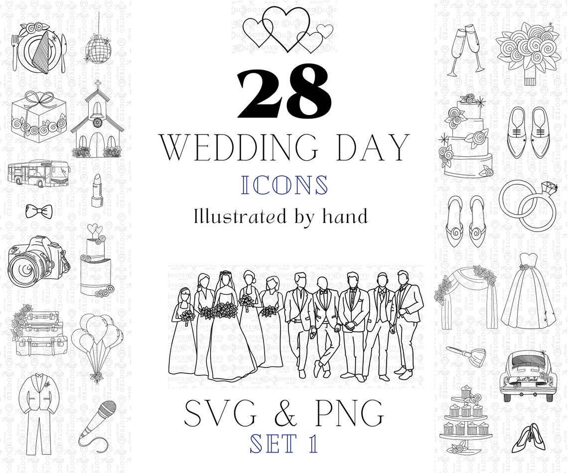 Wedding Day Timeline Icon Clip Art Collection, Icons for Wedding ...