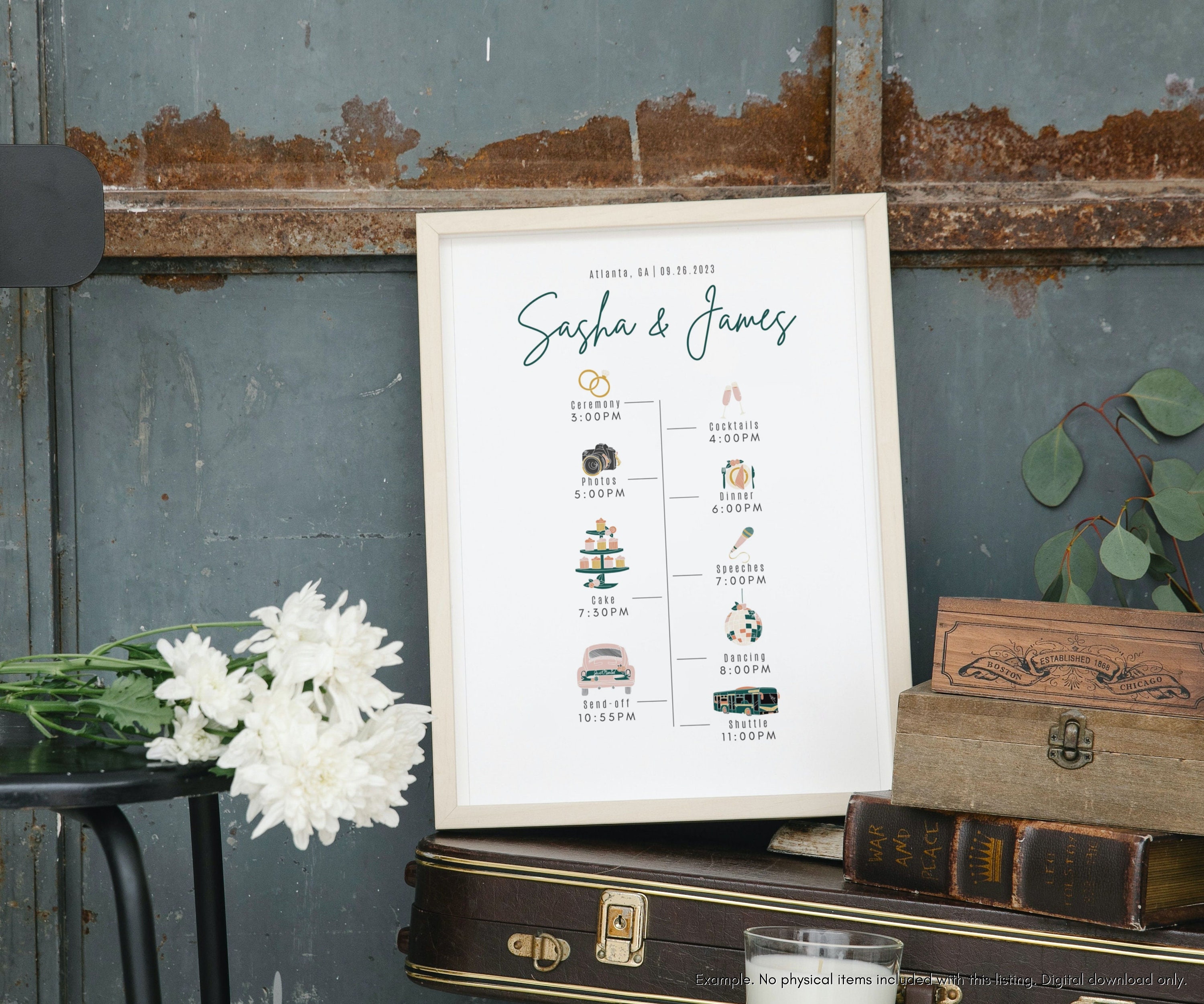 Wedding Day Timeline Sign | Editable Wedding Timeline Sign | Welcome ...