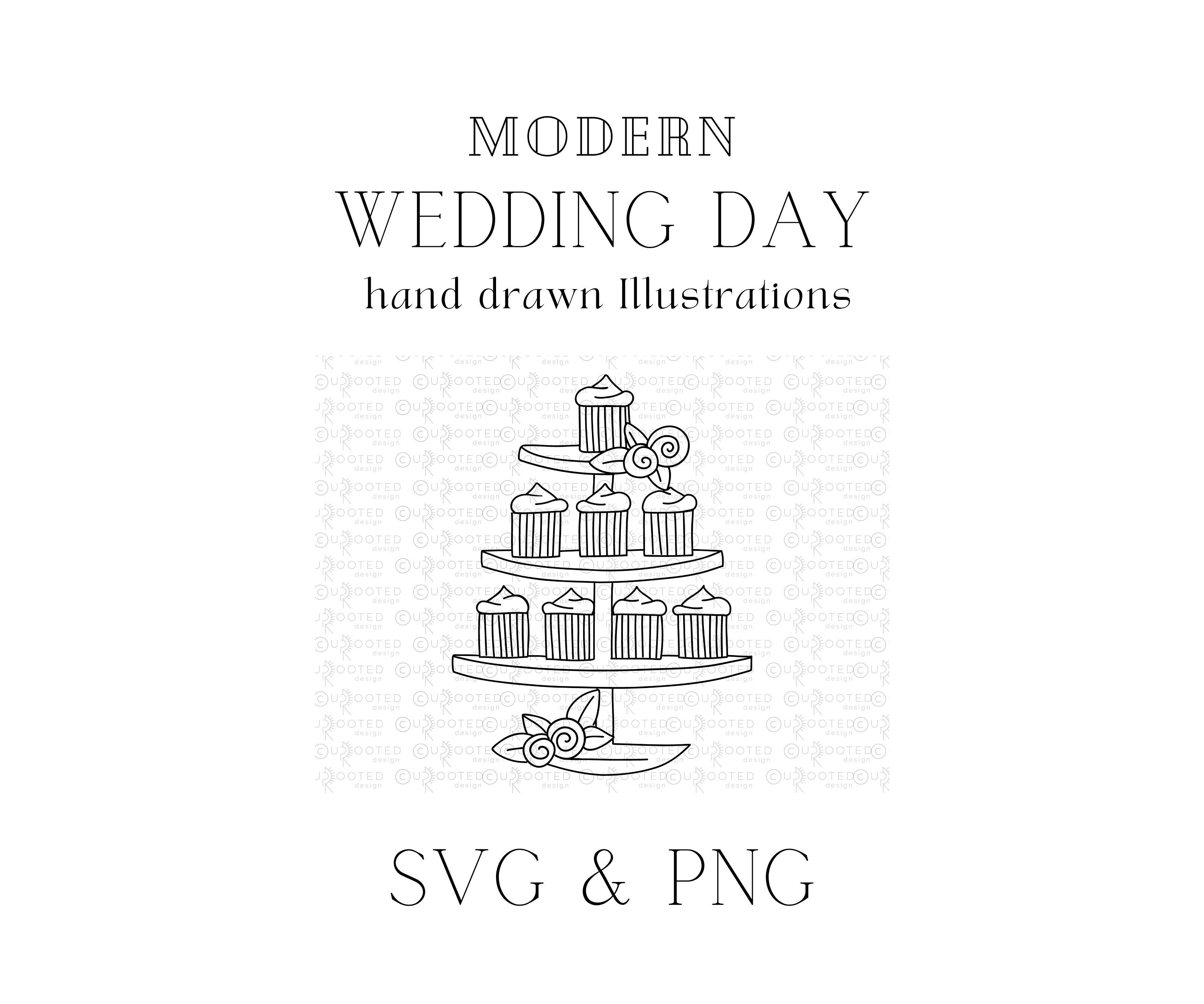 Cupcake Tower SVG Clip Art, Cupcake Dessert Wedding Icon, Wedding ...
