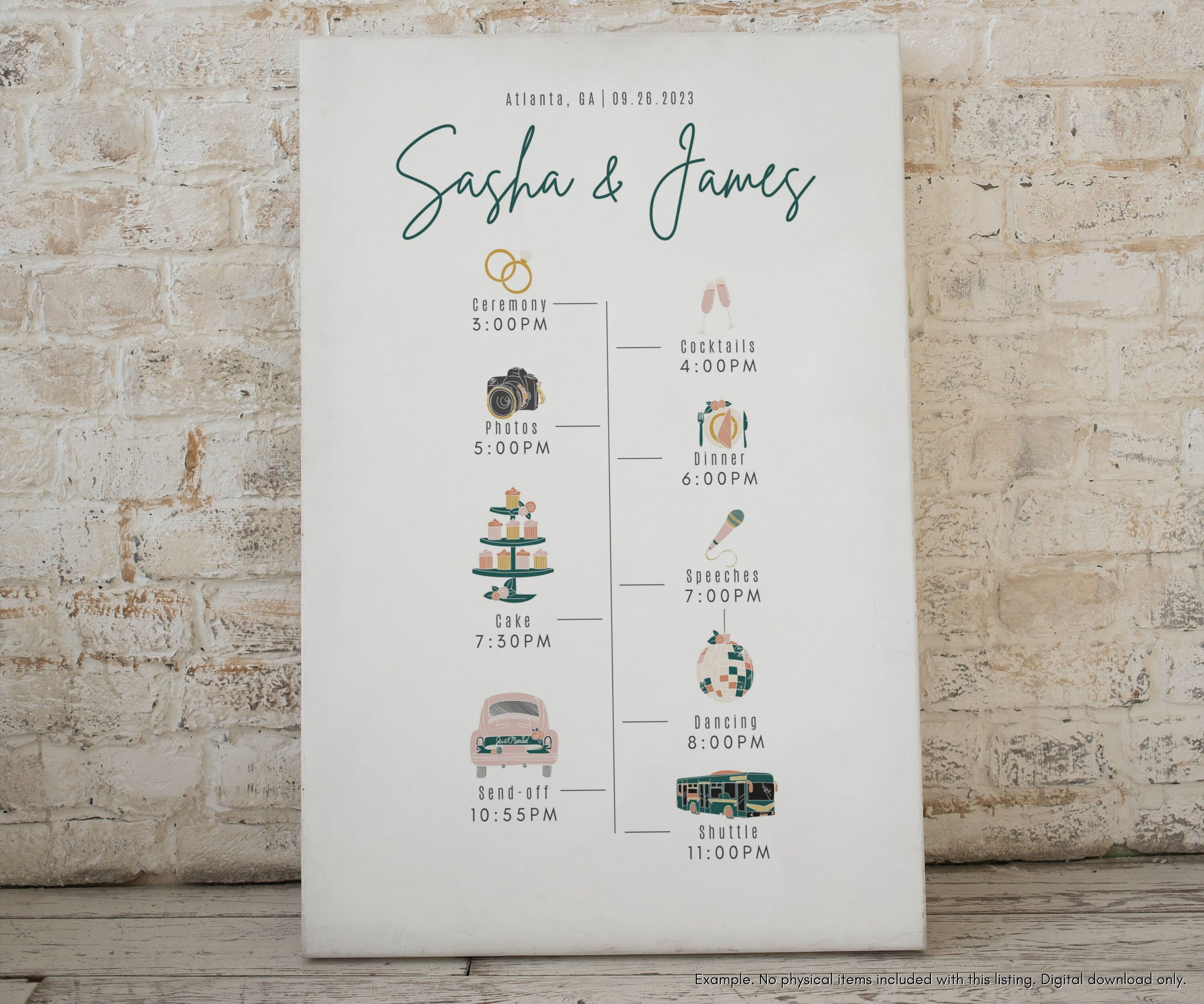 Wedding Day Timeline Sign | Editable Wedding Timeline Sign | Welcome ...