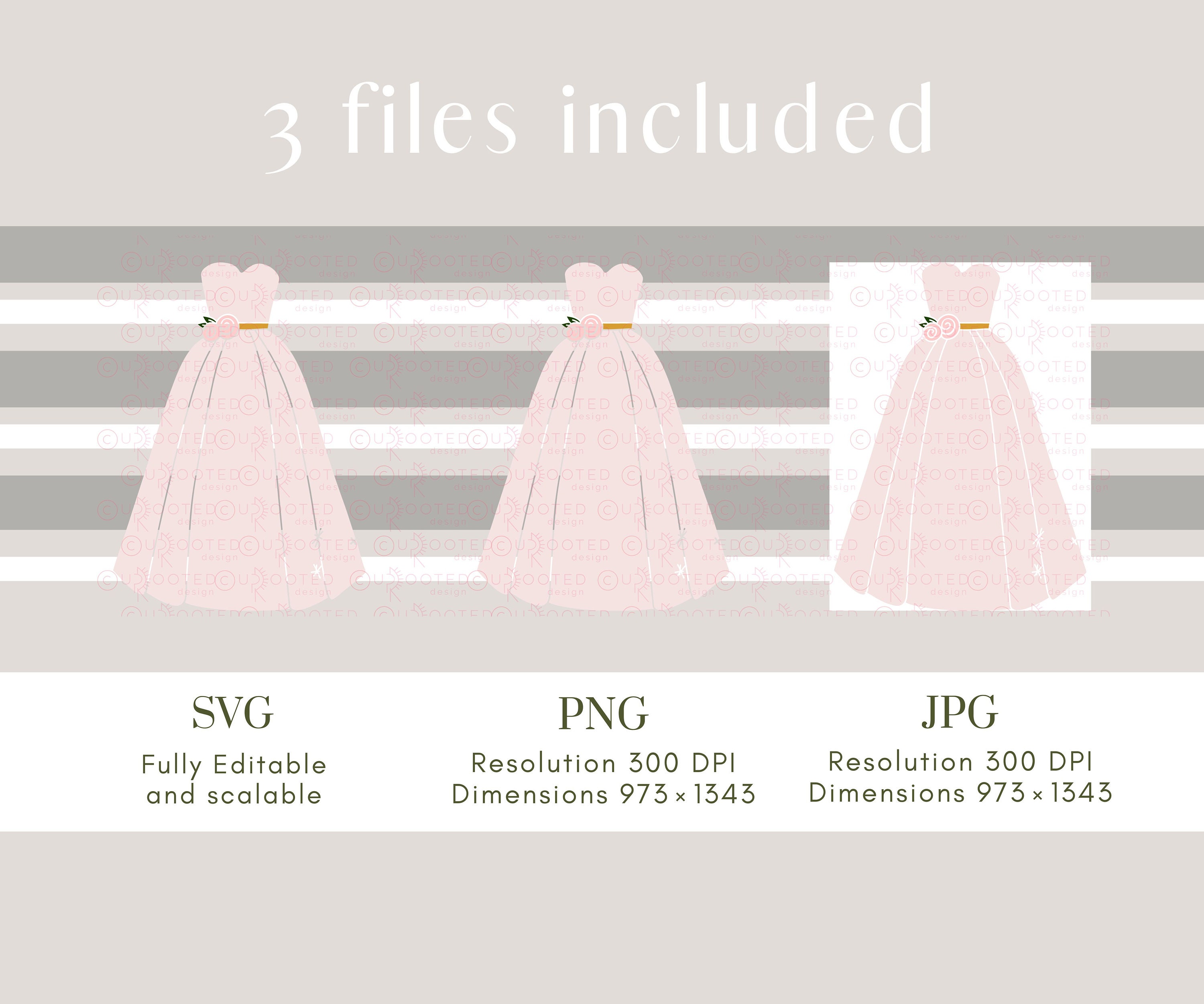 Wedding Dress Svg, Strapless Bridal Gown Wedding Dress SVG, Wedding ...