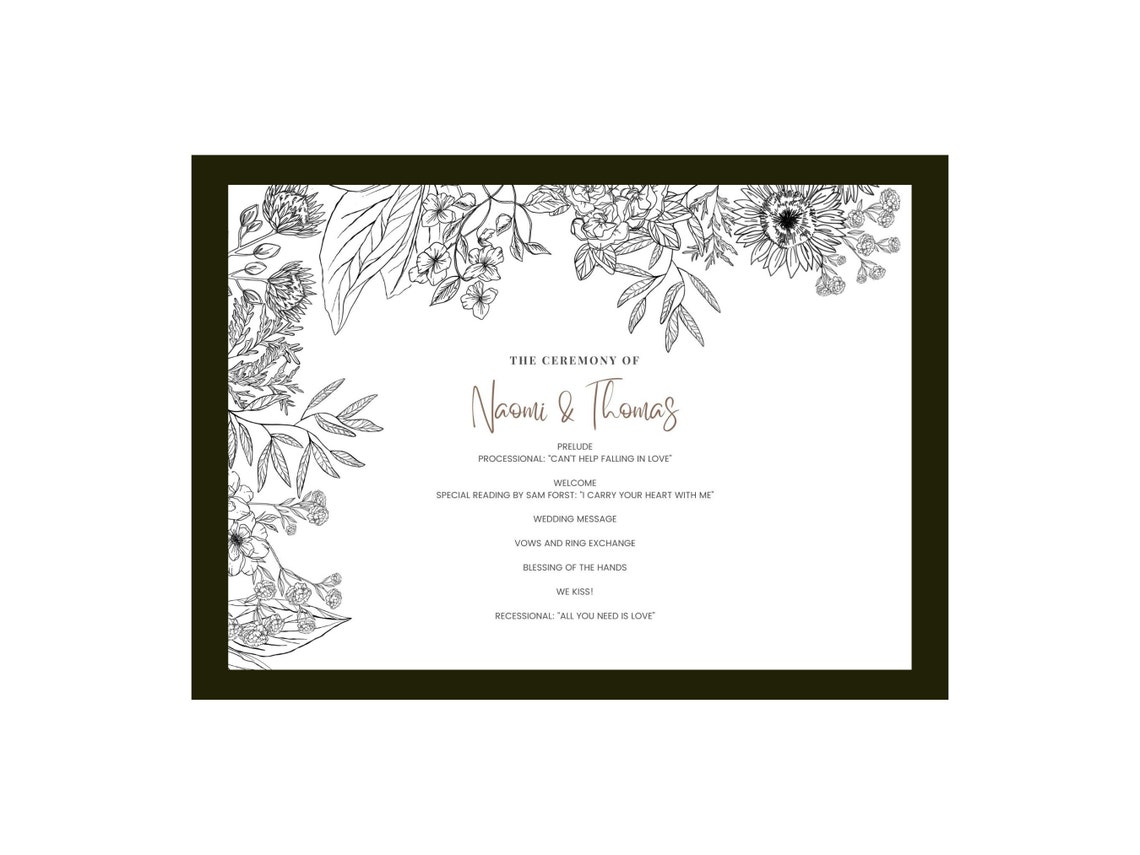 Botanical Line Art Border SVG & PNG Floral Wreath Frame Wildflower ...