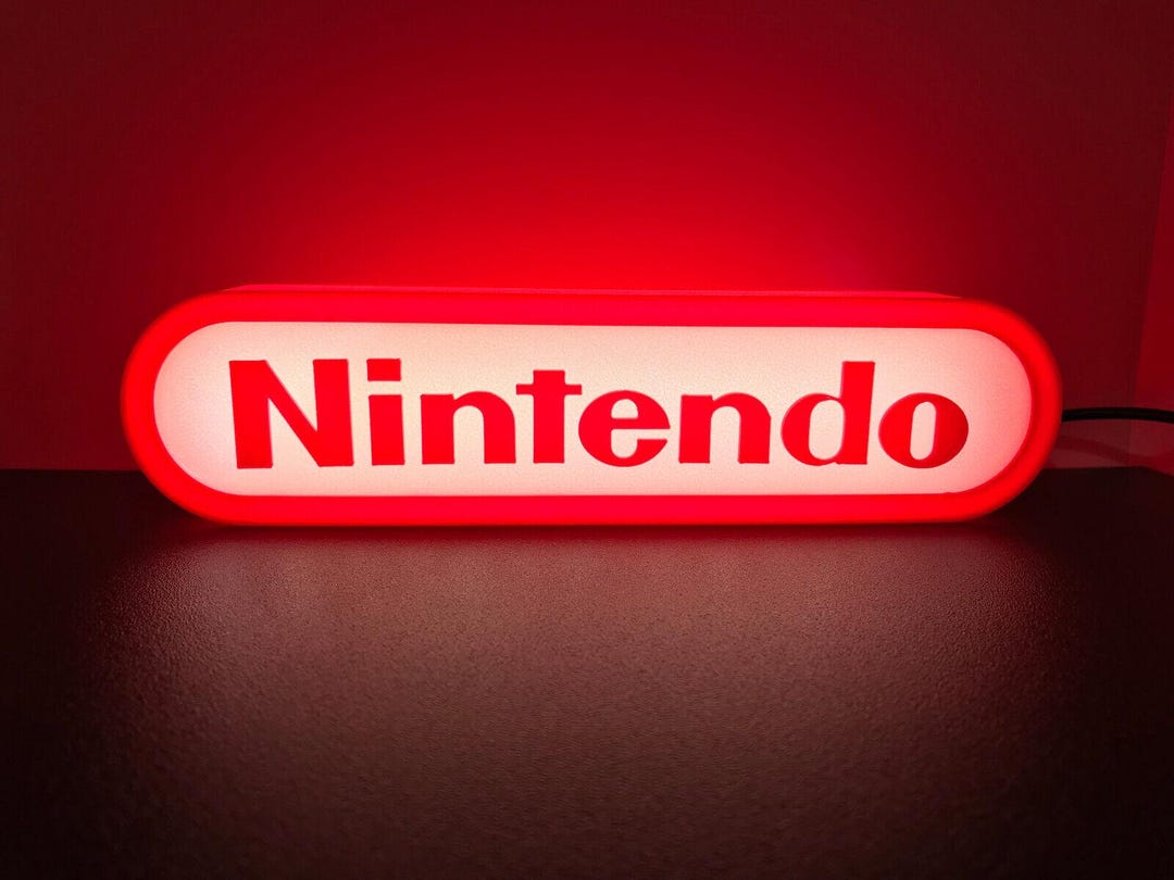 Nintendo 3d Printed Led Sign - Etsy