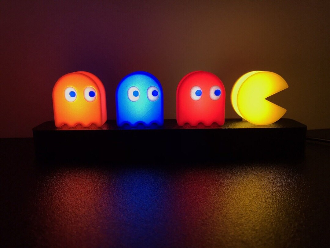 Pac-man 3d Printed Led Lamp - Etsy