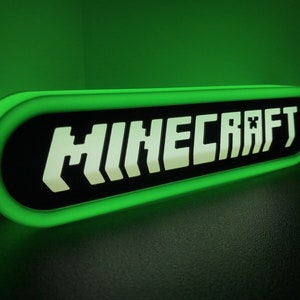 Minecraft 3d Printed Led Sign - Etsy
