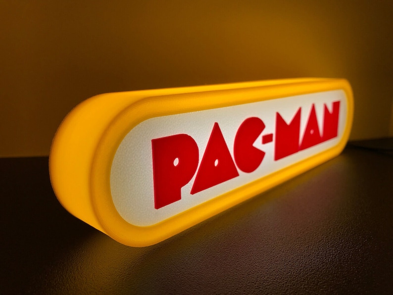 Pac-man 3d Printed Led Sign - Etsy