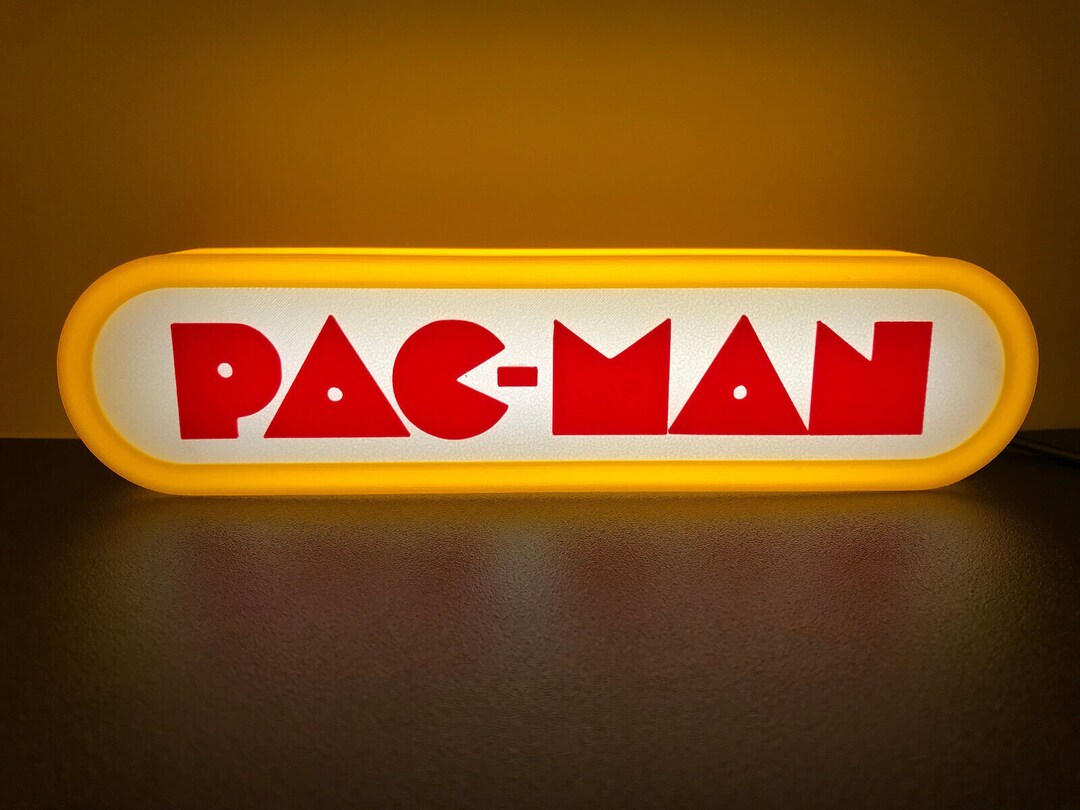 Pac-man 3d Printed Led Sign - Etsy