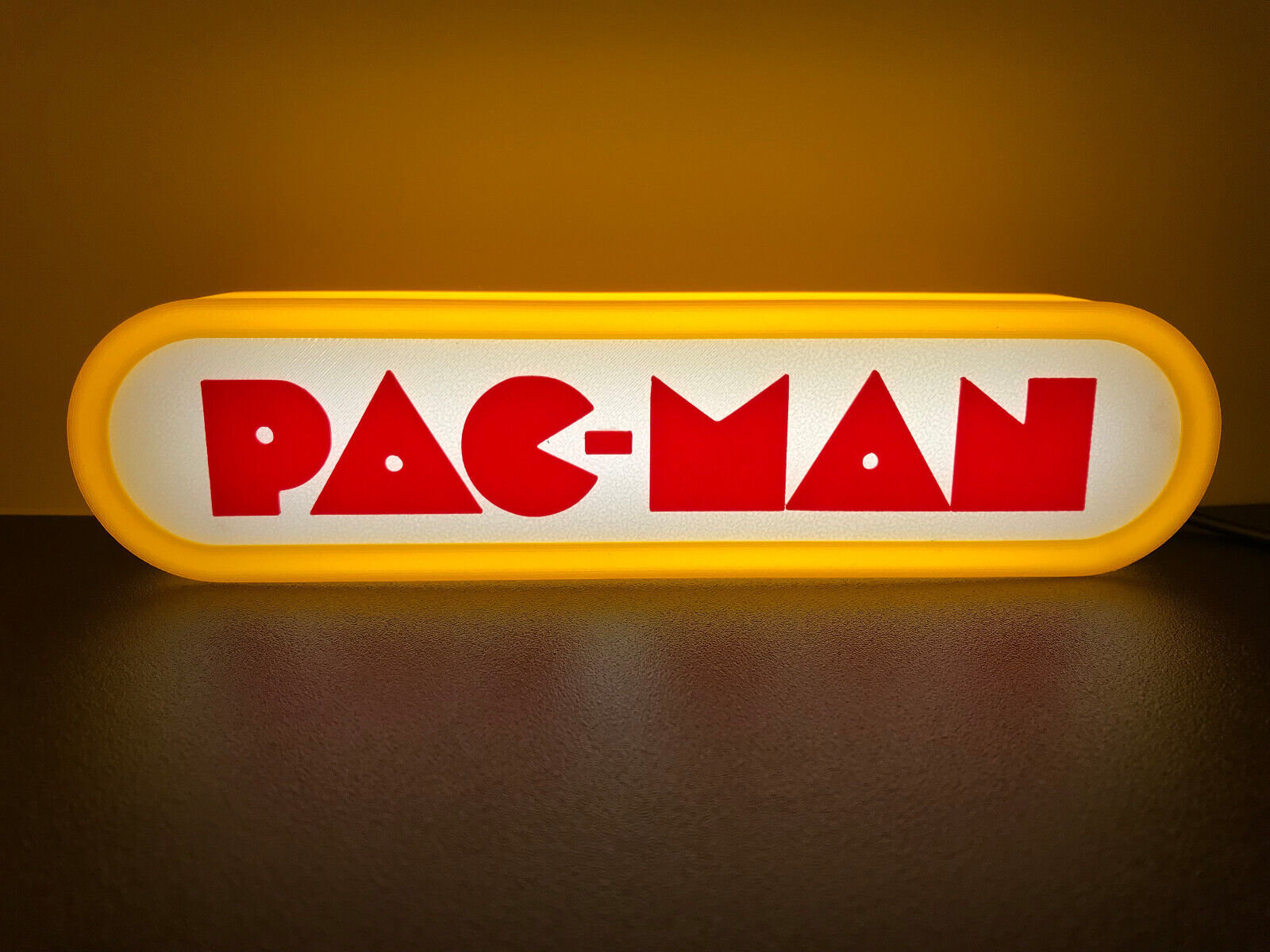 Pac-man 3d Printed Led Sign - Etsy