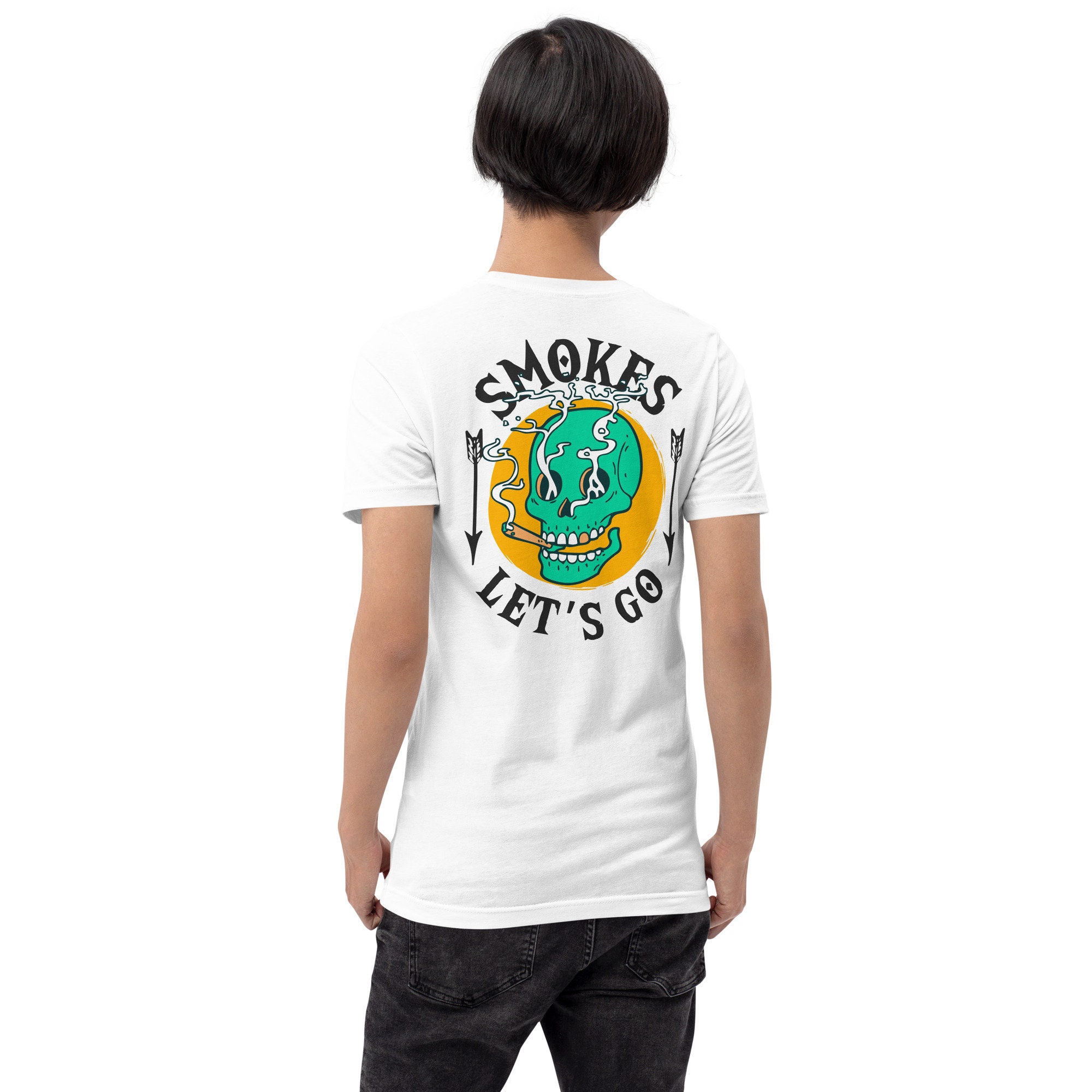 Smokes Lets Go Stoner Tee, Graphic Smoker T-shirt, Pothead Oldschool ...