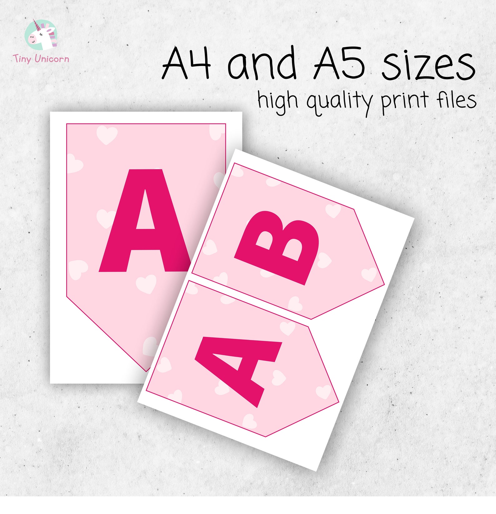 Girly Pink Alphabet Flag Printable Kids Room ABC Kids Prints Classroom ...