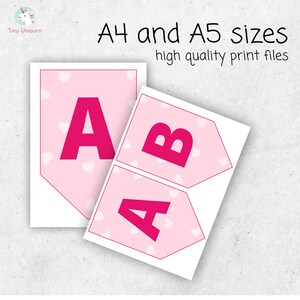 Girly Pink Alphabet Flag Printable Kids Room ABC Kids Prints Classroom ...