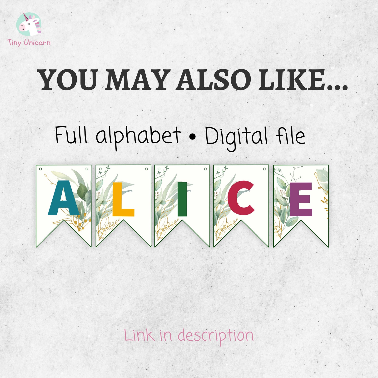 Girly Pink Alphabet Flag Printable Kids Room ABC Kids Prints Classroom ...