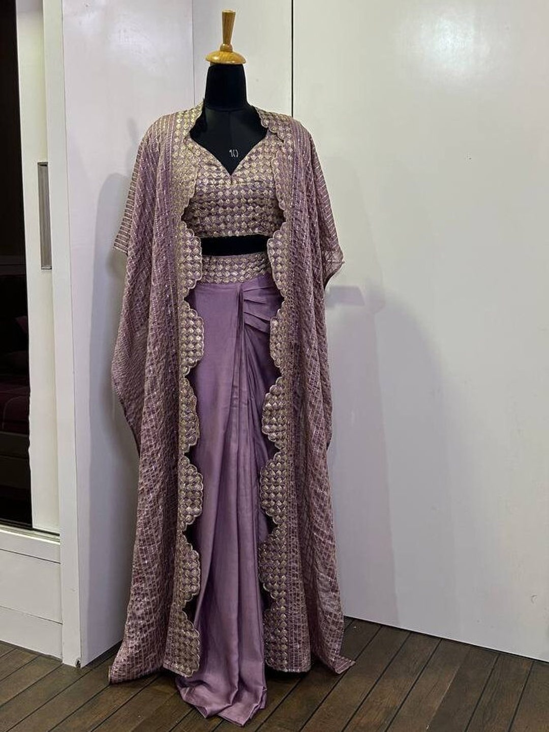 Designer Indo Western Outfit Wedding Style Dhoti Lehenga Suits Women ...