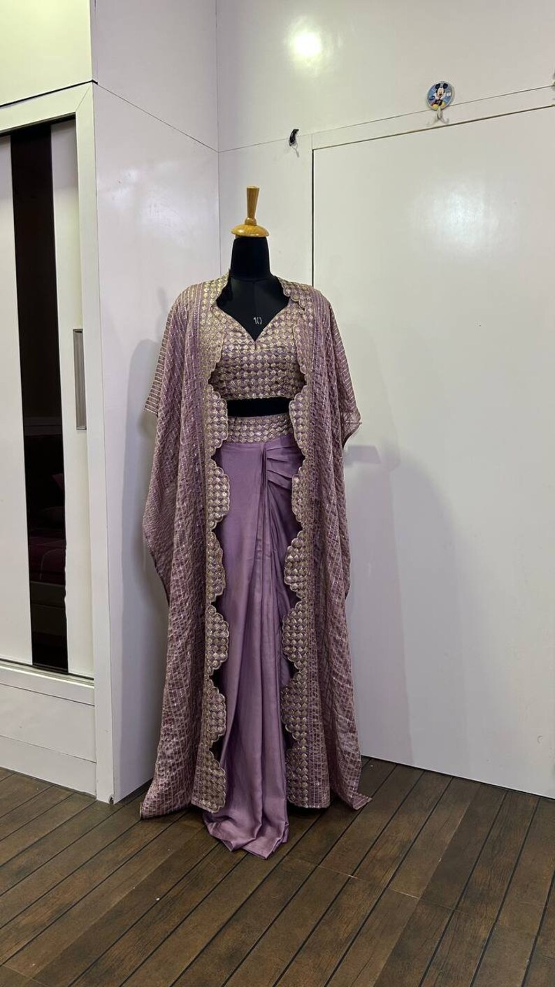 Designer Indo Western Outfit Wedding Style Dhoti Lehenga Suits Women ...