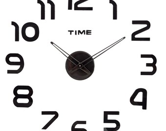 3d Frameless Wall Clock - Etsy