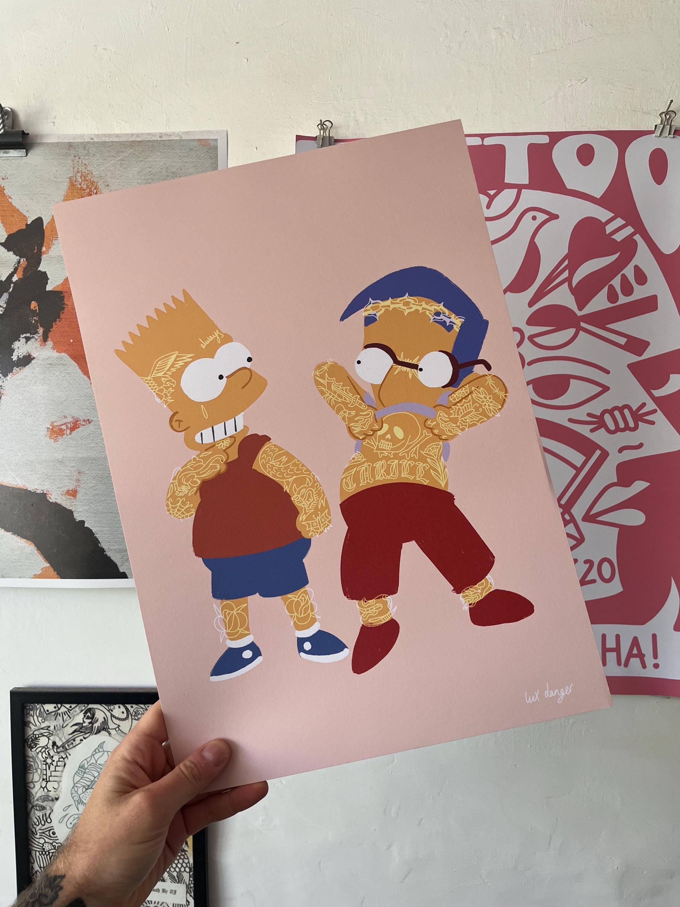 A3 SIMPSONS Flash Tattoo Print - Etsy