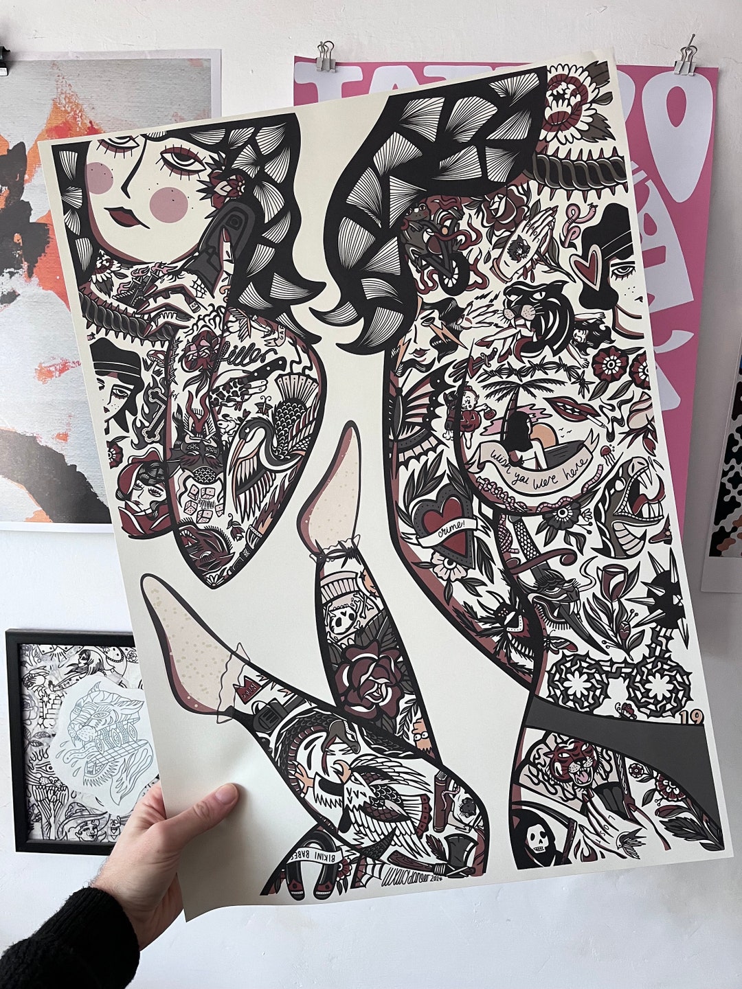 A2 FLASH LADY TATTOO Print - Etsy