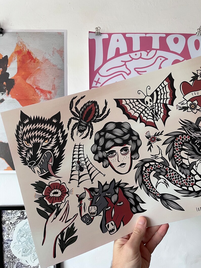 A3 TATTOO FLASH Print - Etsy