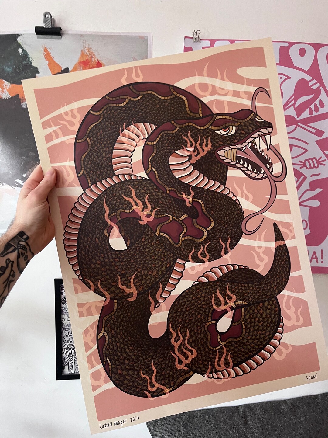 A2 SNAKE TATTOO Print Hand-numbered - Etsy