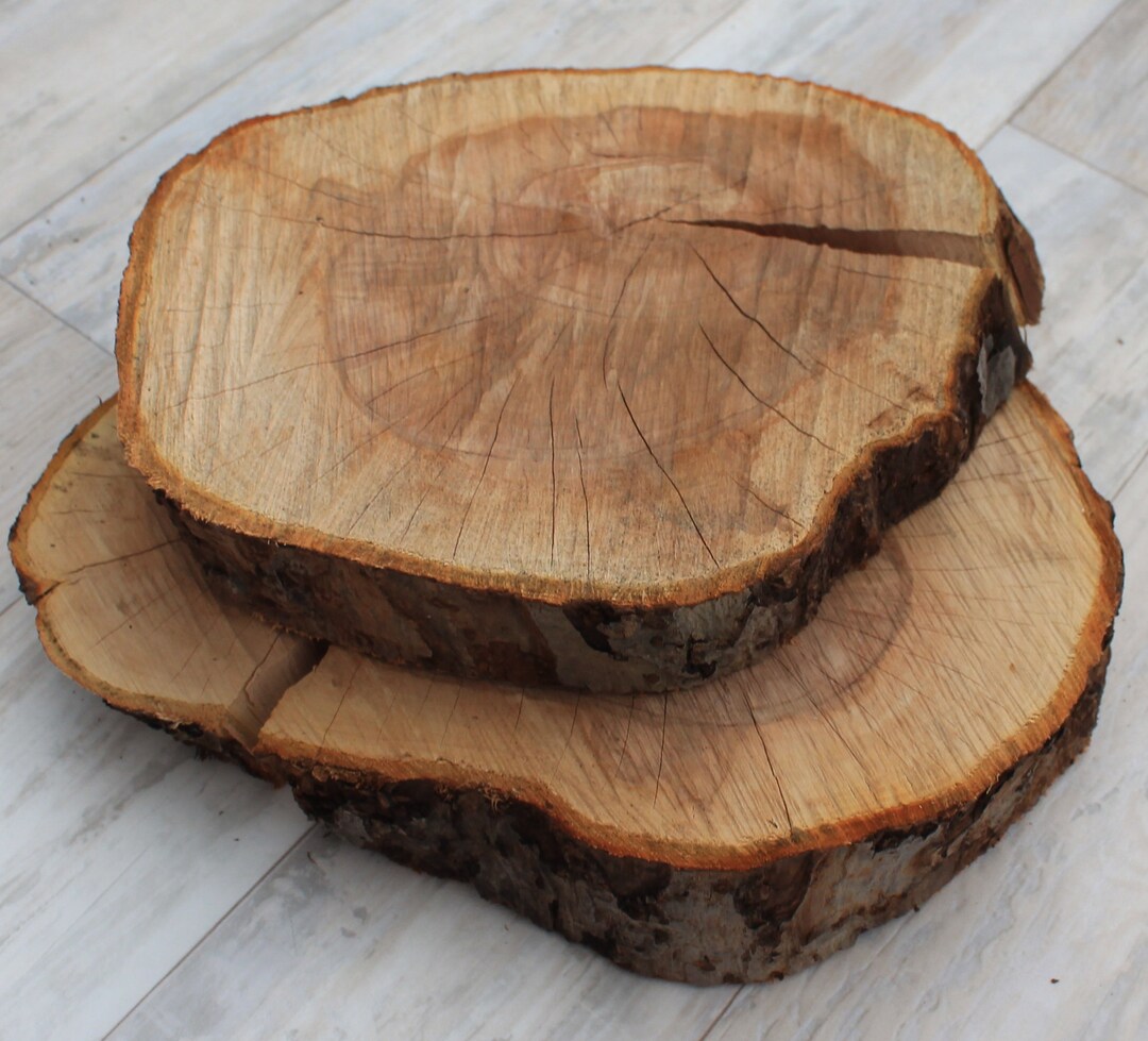 Rustic Live Edge Wood Slab: DIY Centerpiece Supply (9.4-10.2 Inches ...