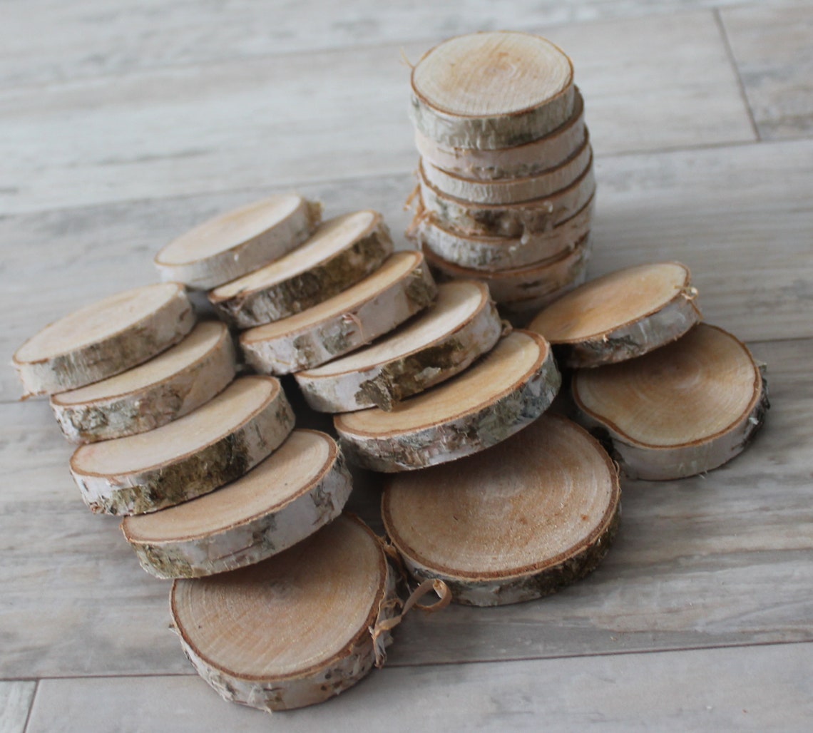 Birch Slices Small Wood Rounds Craft Wood Pieces Tree Rounds - Etsy