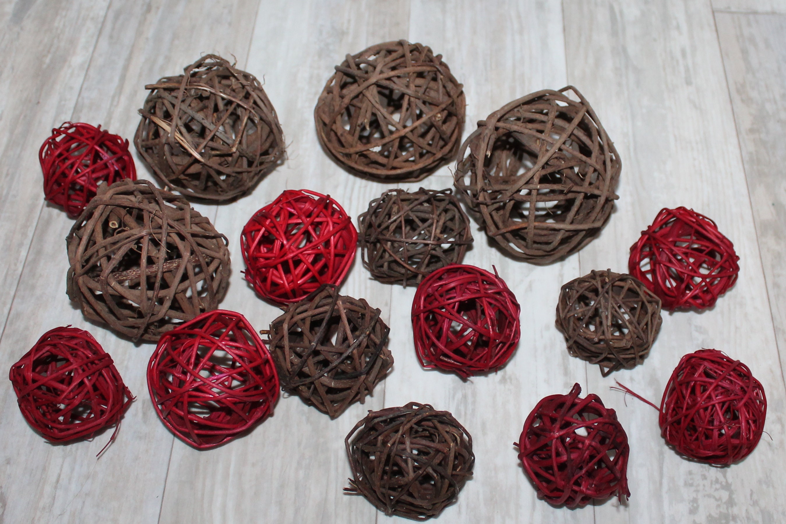 Rustic Wood Twig Ball Ornament Natural Decorative Filler for DIY Wicker ...