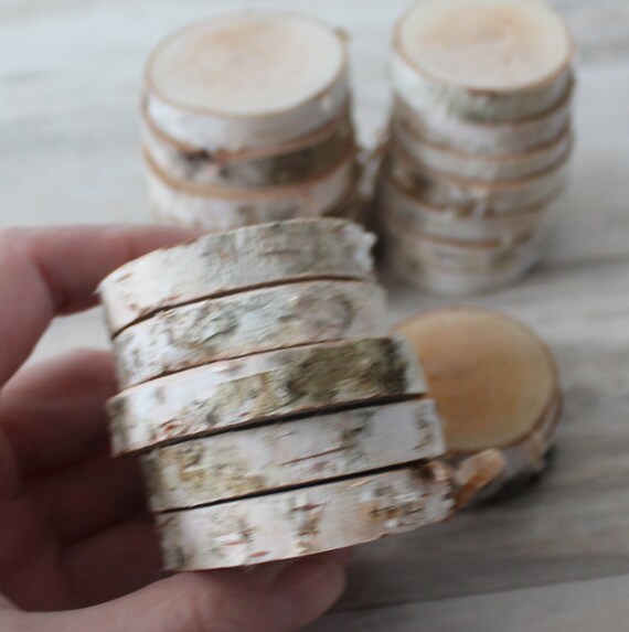 Birch Slices Small Wood Rounds Craft Wood Pieces Tree Rounds | Etsy