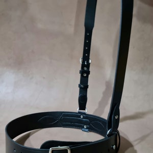 Sam Browne Belt With Crossover Shoulder Strap - Genuine Leather British ...