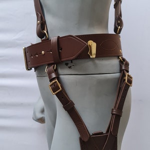 Sam Browne Belt With Crossover Shoulder Strap Genuine Leather British ...
