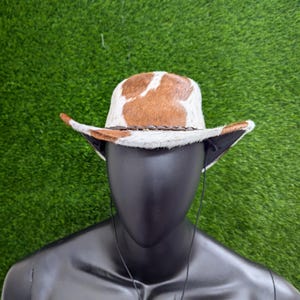 Real Cowhide Cowboy Hat With Adjustable Strap, Cowboy Hat for Men and ...