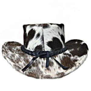 Real Cowhide Cowboy Hat With Adjustable Strap, Cowboy Hat for Men and ...