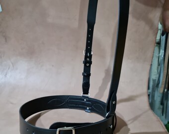 Genuine CALF Leather British Military Sam Browne Belt With Crossover ...