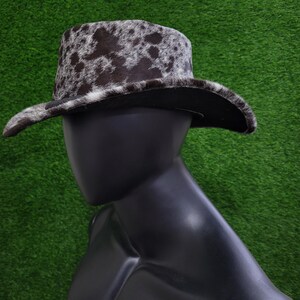Real Cowhide Cowboy Hat With Adjustable Strap, Cowboy Hat for Men and ...
