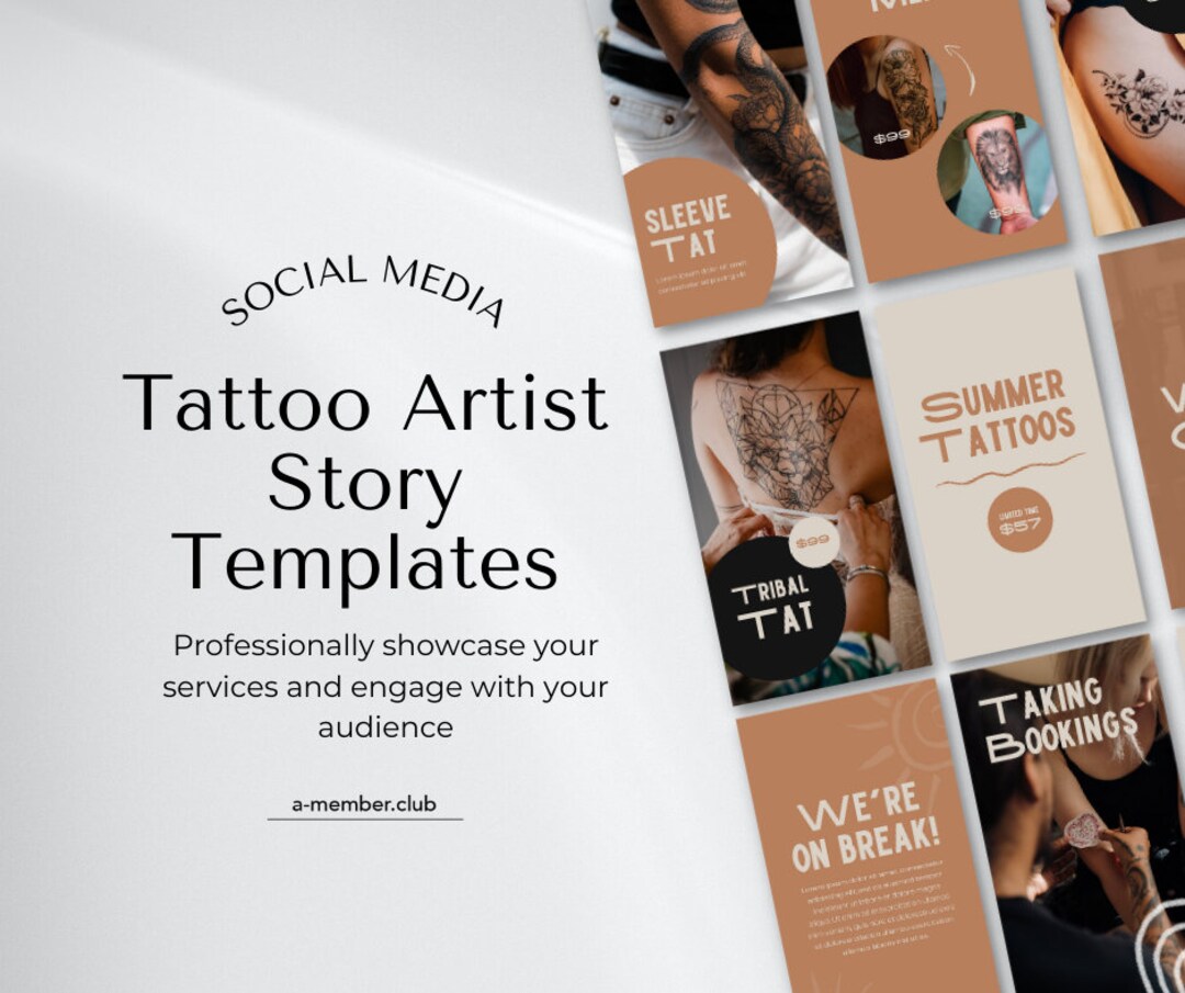 Tattoo Artist Story Template | Tattoo Instagram Canva Template ...