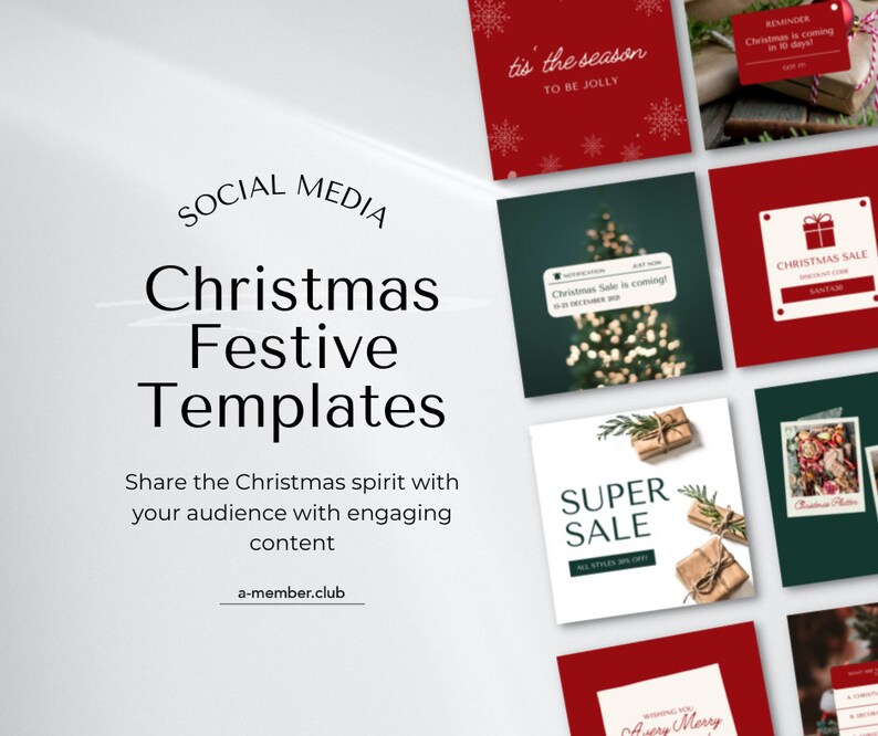 Christmas Instagram Templates for Retail, Black Friday Insta Templates ...