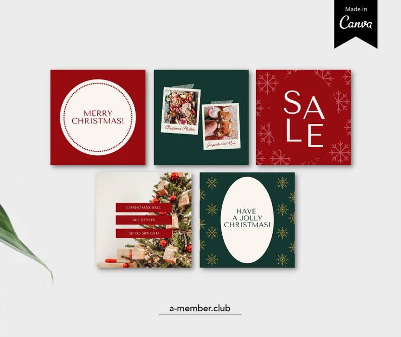 Christmas Instagram Templates for Retail, Black Friday Insta Templates ...