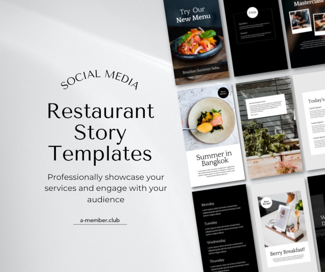 Restaurant Instagram Story Canva Templates | Restaurant Social Media ...